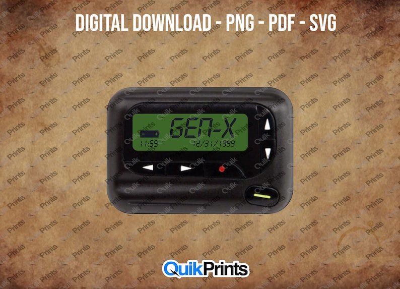 Gen X Pager - Y2K - Digital Download - PNG, SVG and PDF File - Etsy