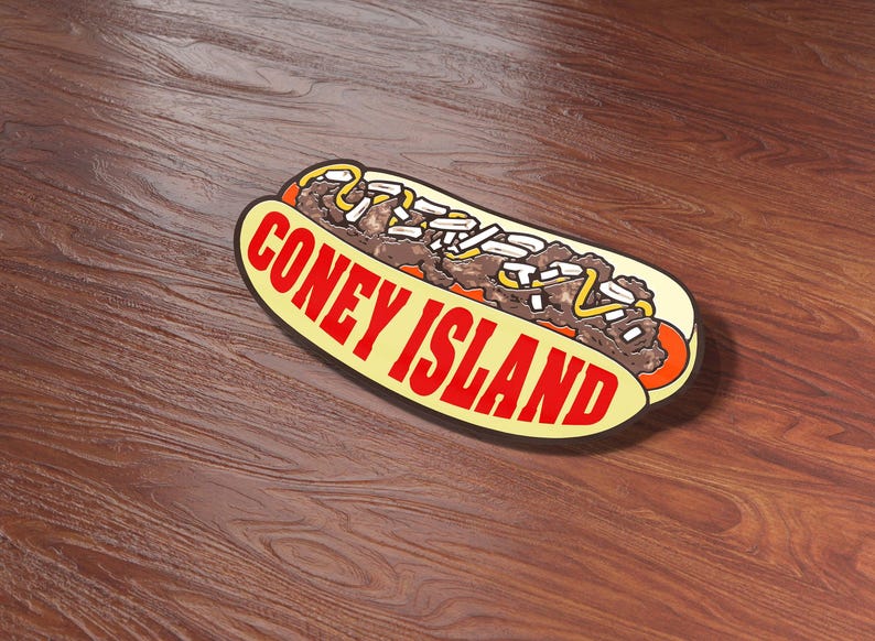 Coney Island Hot Dog Sticker - Etsy