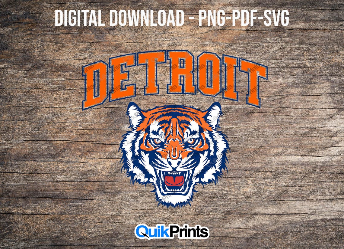 Detroit Tiger - Digital Download - Digital File - PNG, PDF and SVG - Etsy
