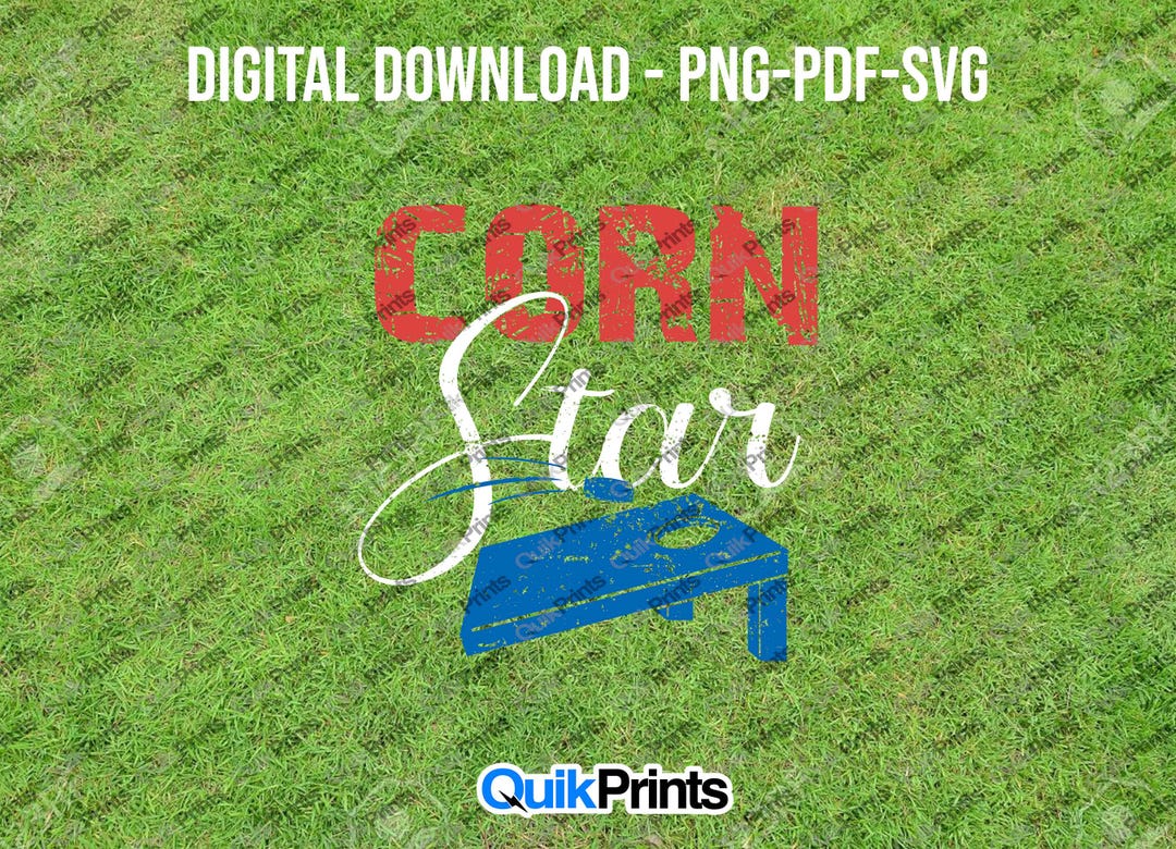 Cornhole - Corn Star - Digital Download - Digital File - PNG, PDF and ...