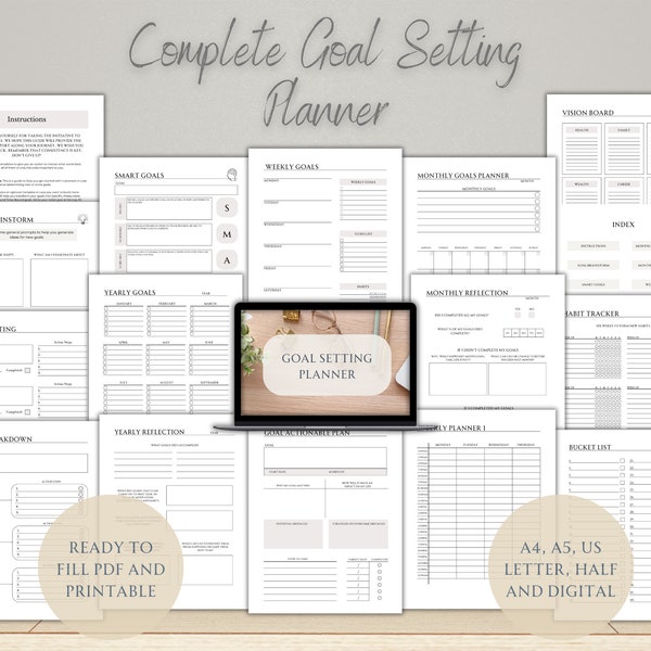 Printable and Fillable Planner - Etsy