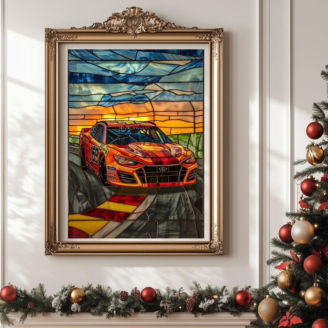 Racing Car Print, Stock Car Art Print, Auto Racing Wall Decor, Matte ...