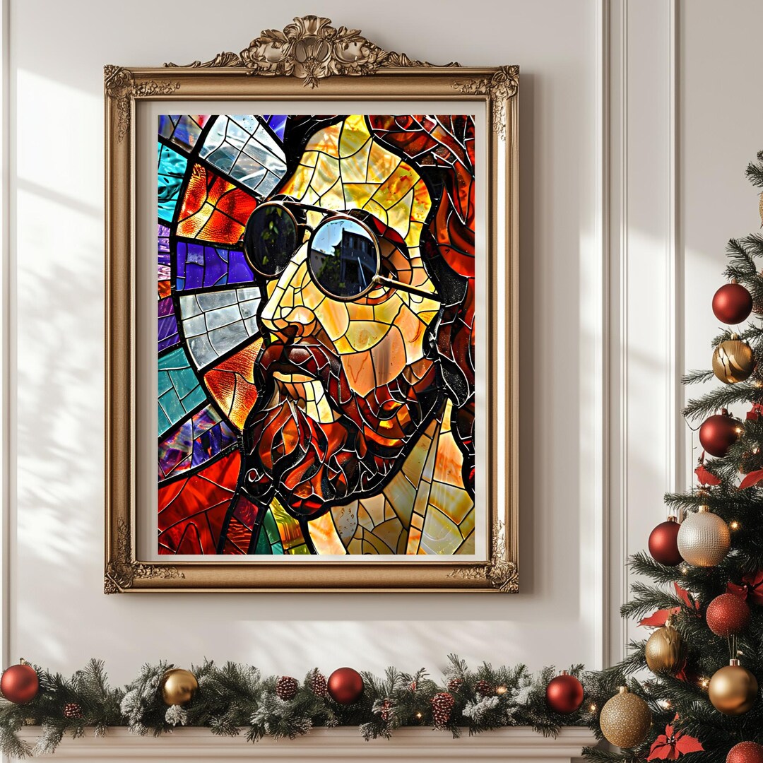 Cool Jesus Christ Sunglasses Matte Vertical Poster, Religious Wall Art ...