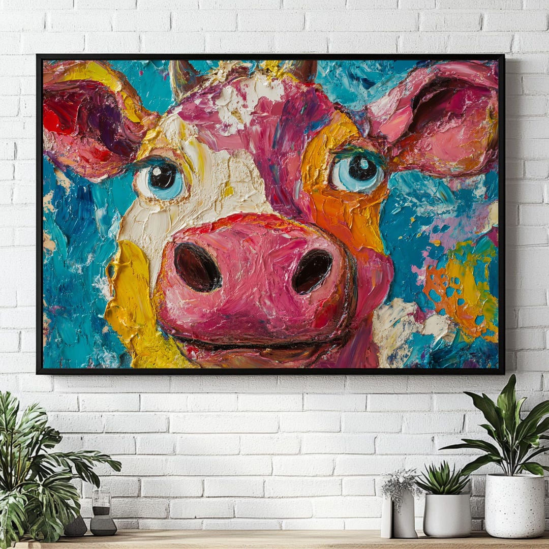 Abstract Cow Print Modern Wall Art - Etsy