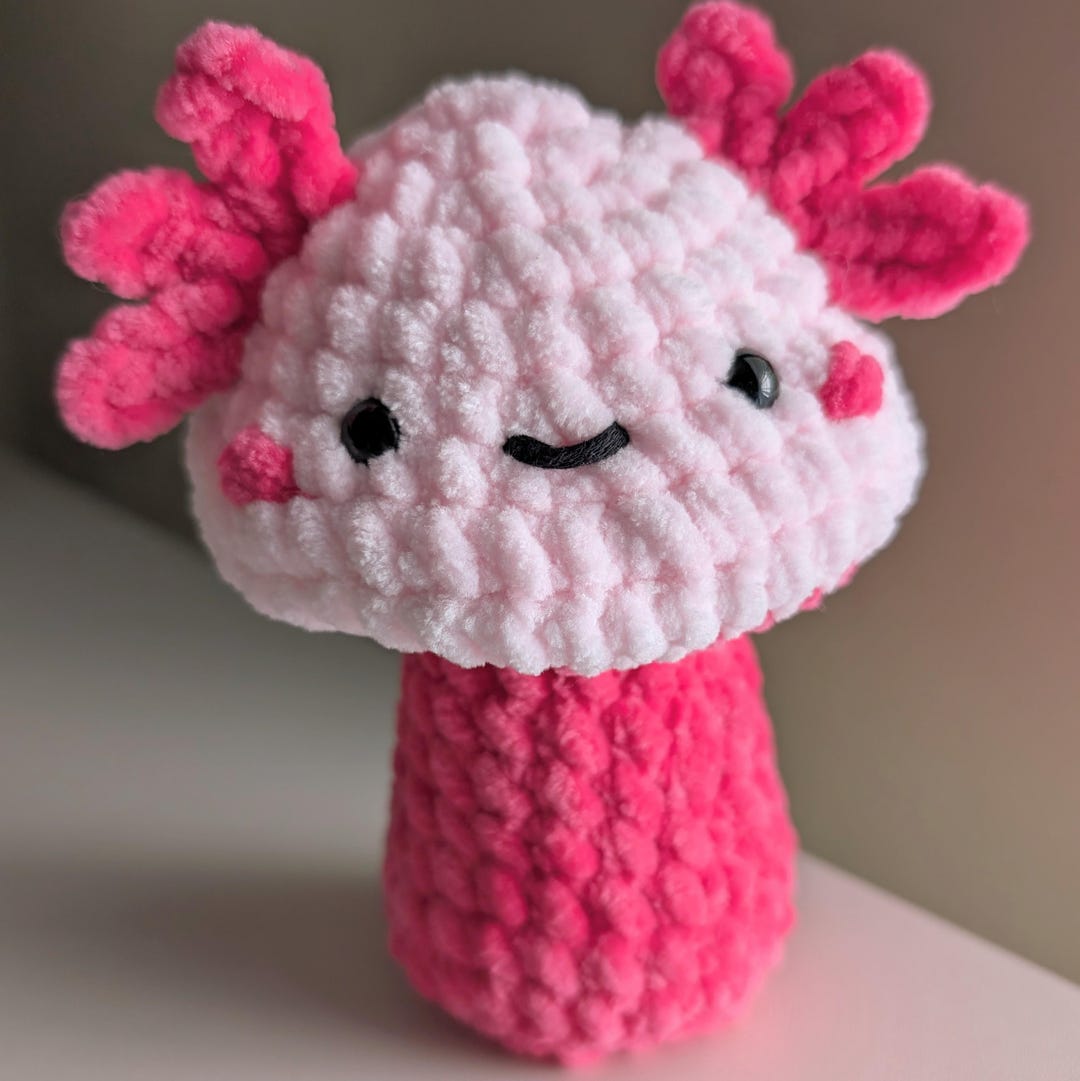 Handmade Axolotl Animal Mushroom Plushie Fidget Head-popping Toy ...
