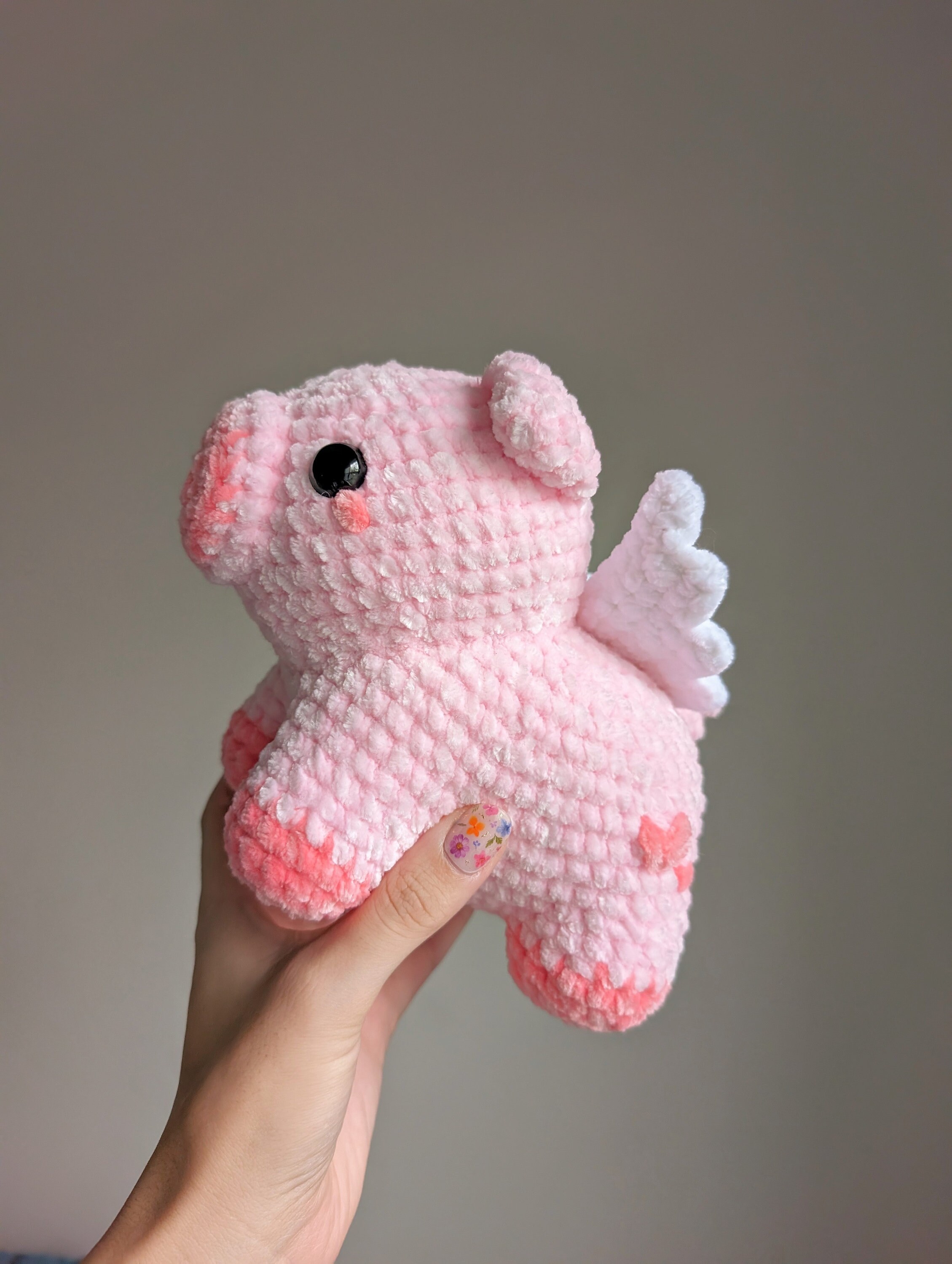 Handmade Flying Pig Crochet Amigurumi Stuffed Animal - Etsy