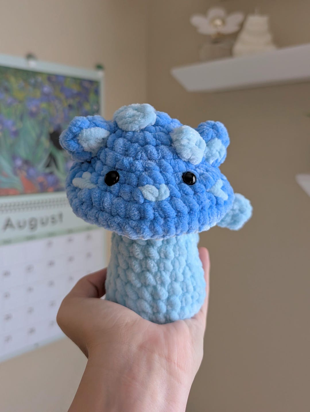 Handmade Cat Animal Mushroom Plushie Fidget Head-popping Toy Stuffed ...