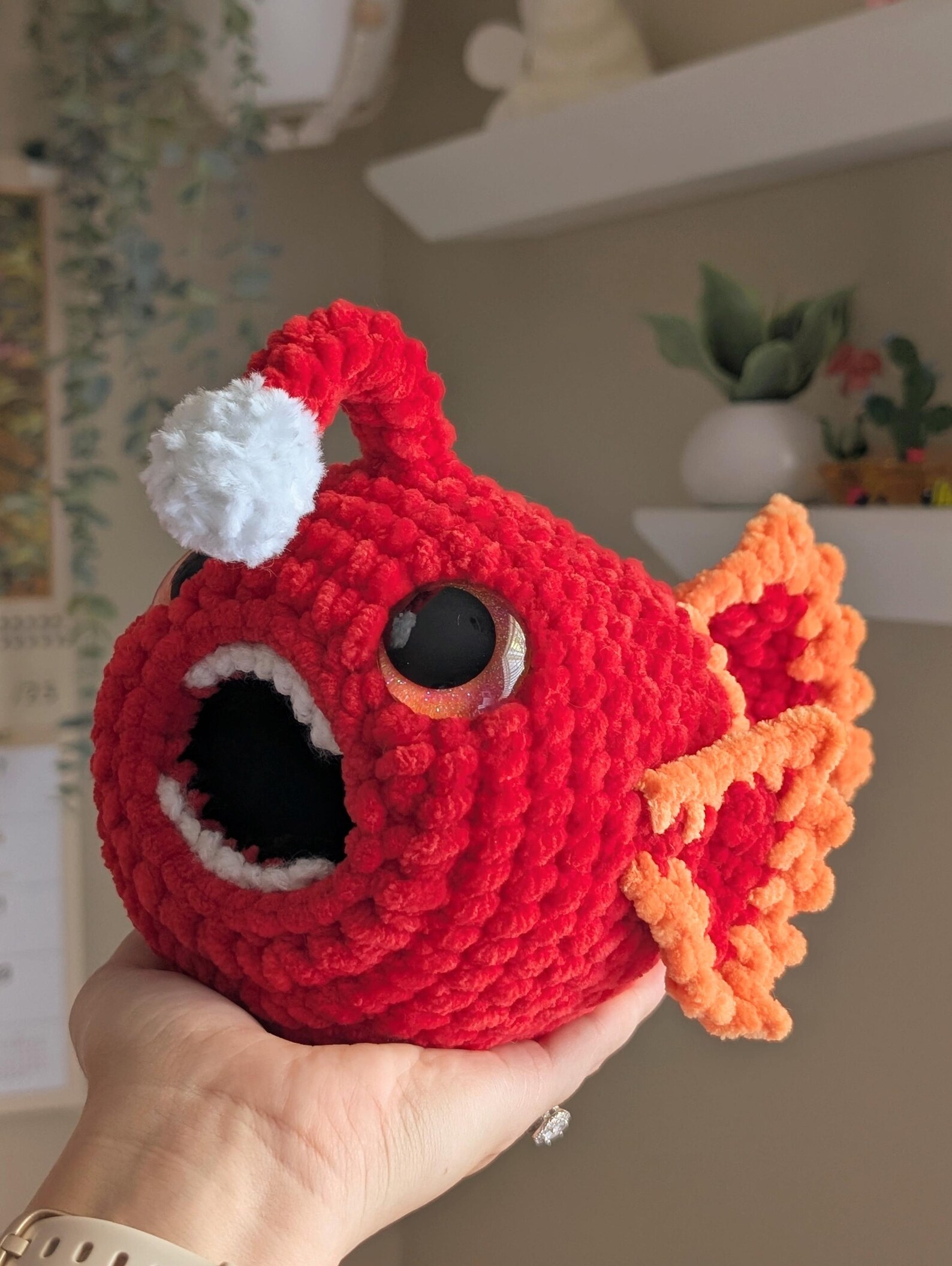 Handmade Anglerfish Crochet Stuffed Animal Plushie With Glow Lure ...