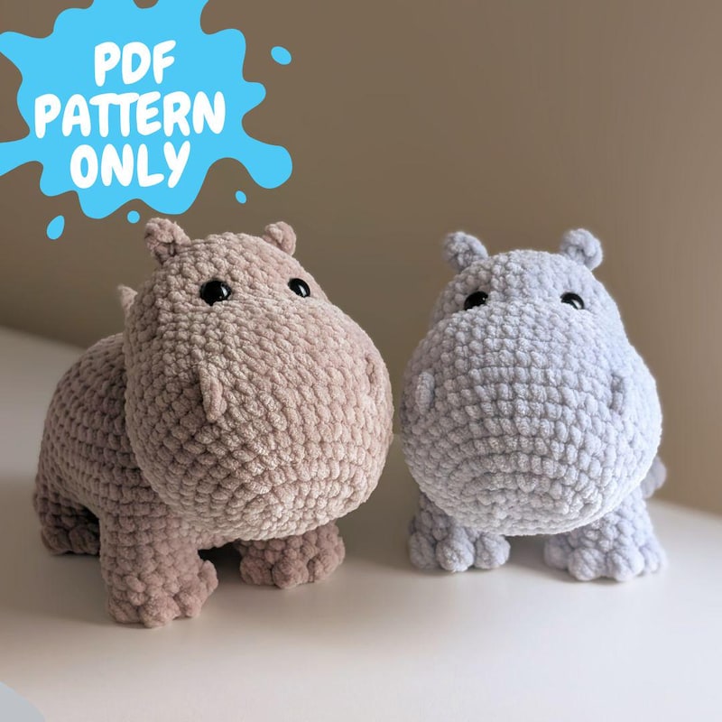 Crochet Hippo - Etsy