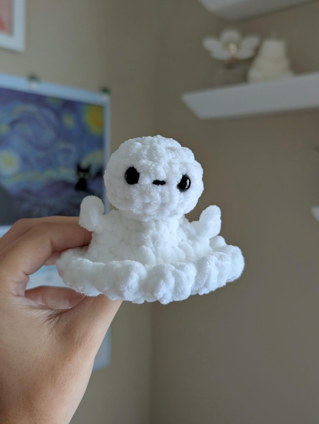 Handmade Little Boo Ghost Meh Faced Stuffed Animal Toy Plushie - Etsy