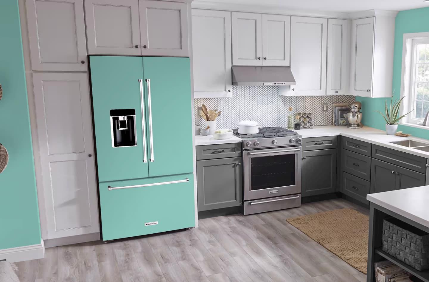 Paint-match Vinyl Refrigerator Wrap Sherwin Williams Holiday Turquoise ...