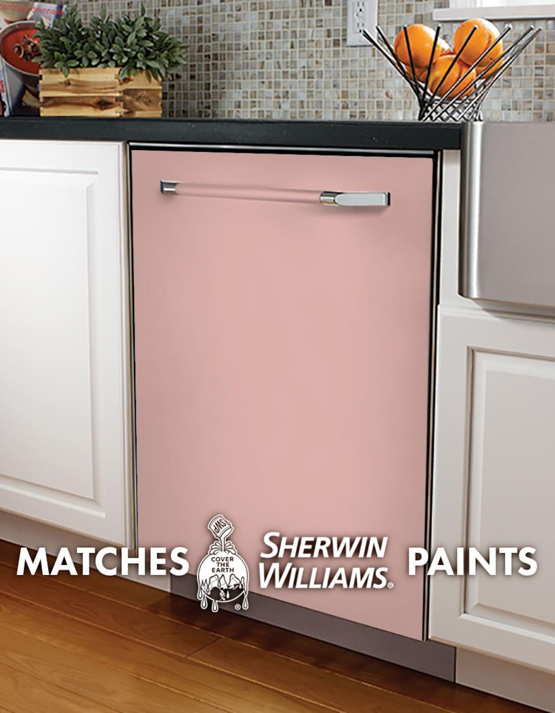 Paint-match Vinyl Dishwasher Wrap Sherwin Williams Gracious Rose SW ...