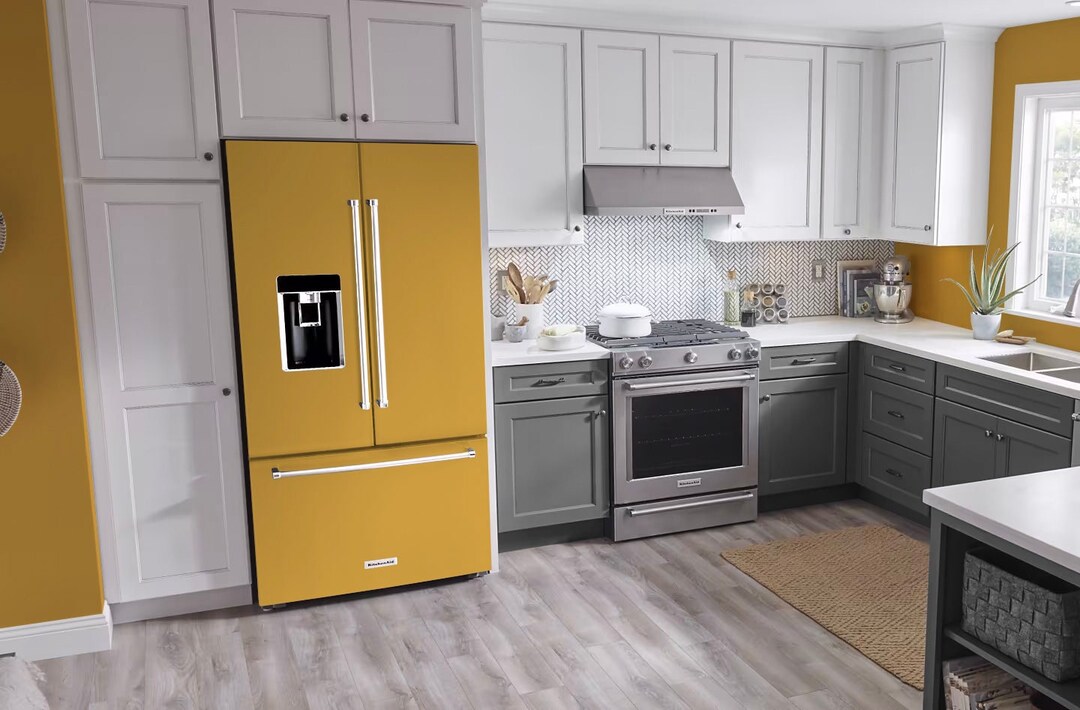 Paint-match Vinyl Refrigerator Wrap Sherwin Williams Gambol Gold SW ...