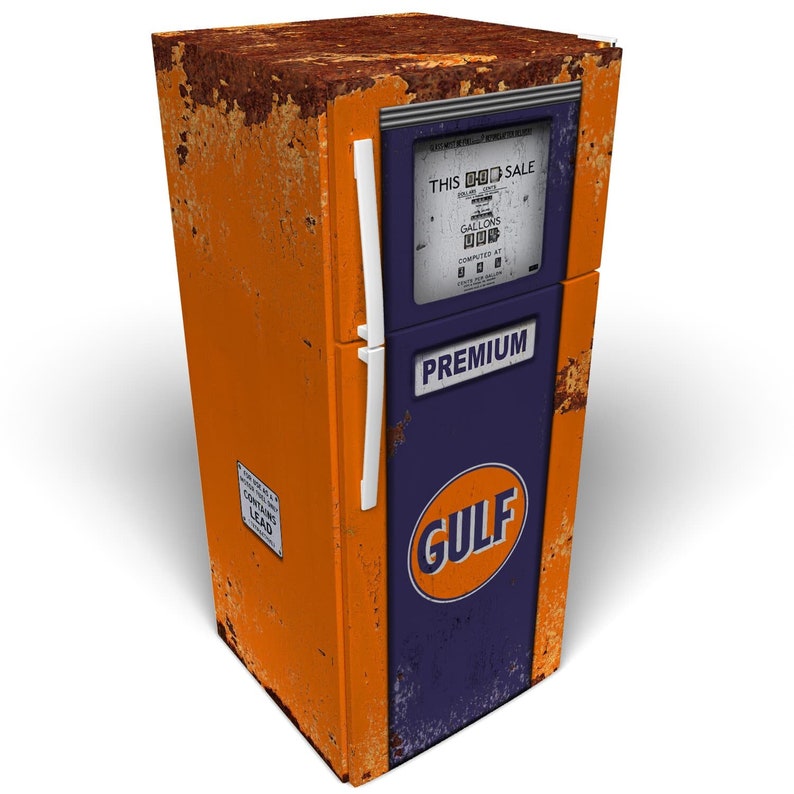 Gulf Oil Gas Pump #2 (rusted) Custom-printed Refrigerator Wrap - Etsy