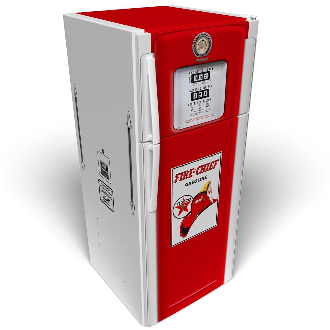 White & Red Bennett Texaco Fire-chief Gas Pump Custom-printed ...