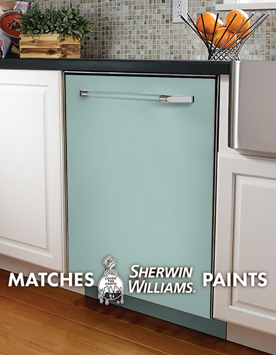 Paint-match Vinyl Dishwasher Wrap Sherwin Williams Aquaverde SW 9051 ...