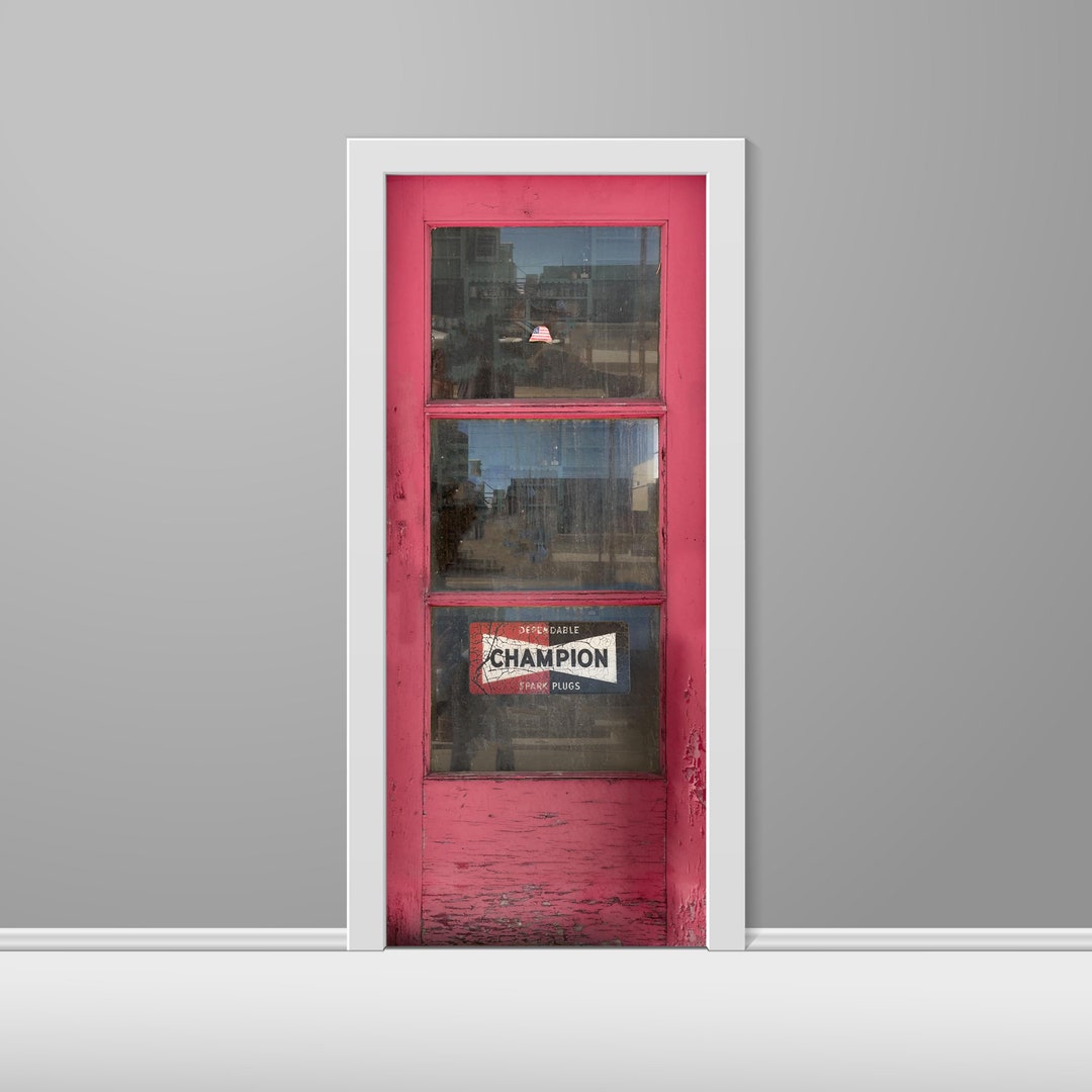 Vintage Gas Station Red Door Wrap, Custom Printed, Made-to-order, Peel ...
