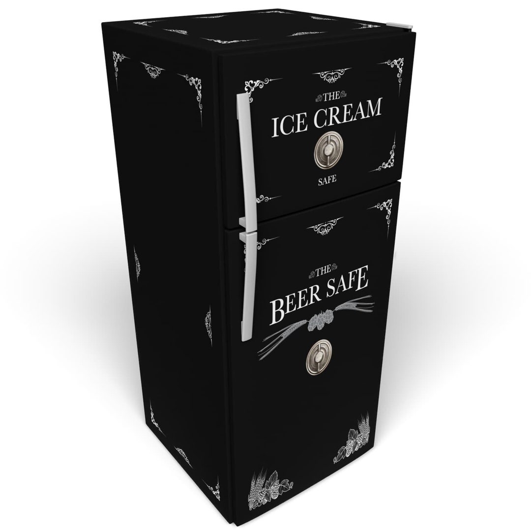 Black Beer Safe Custom-printed Refrigerator Wrap - Etsy