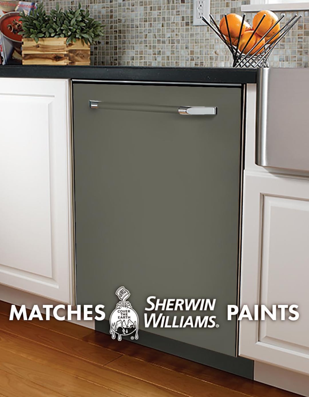 Paint-match Vinyl Dishwasher Wrap Sherwin Williams Thunderous SW 6201 ...