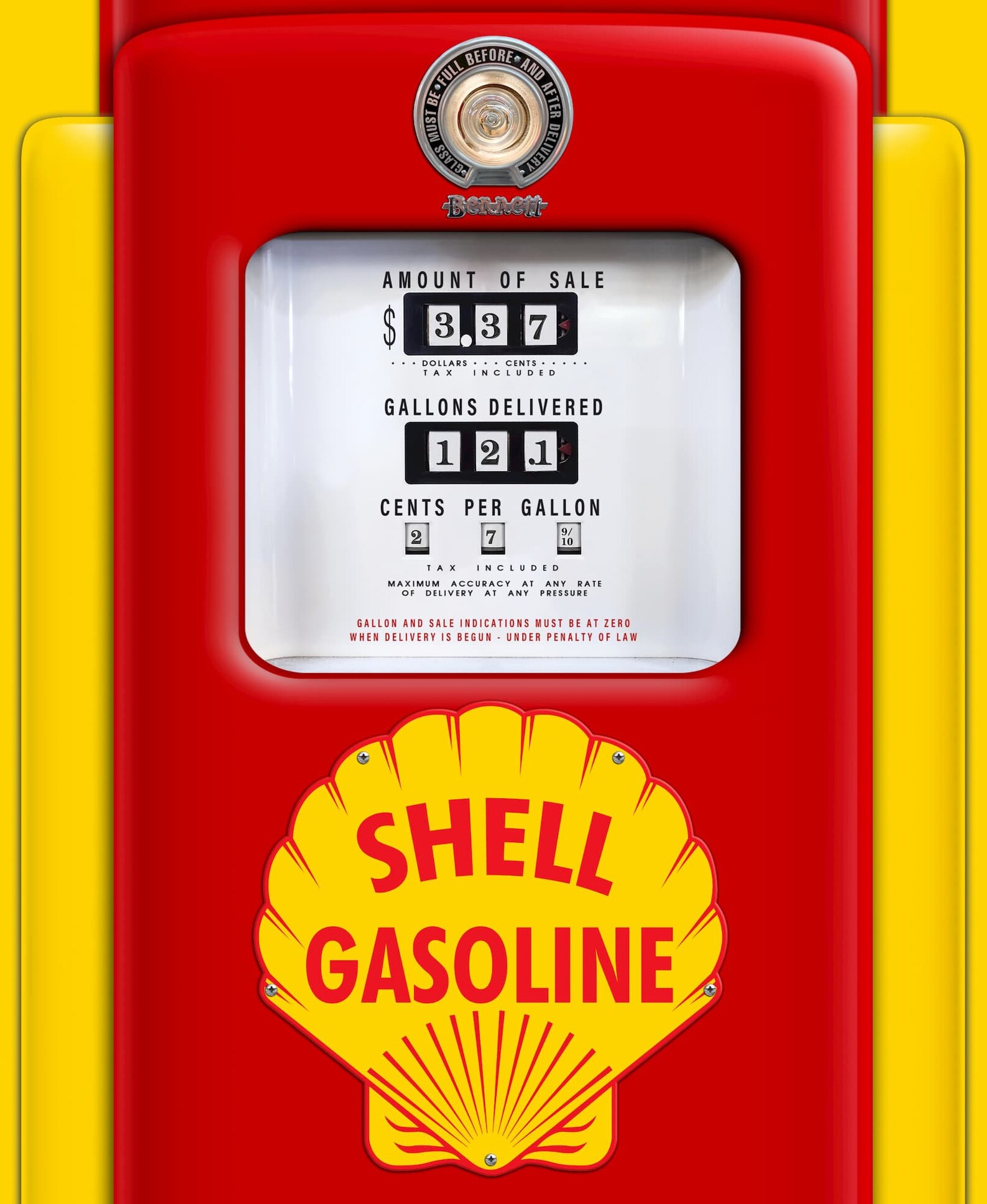 Bennett Shell Gasoline Gas Pump Custom-printed Refrigerator Wrap - Etsy