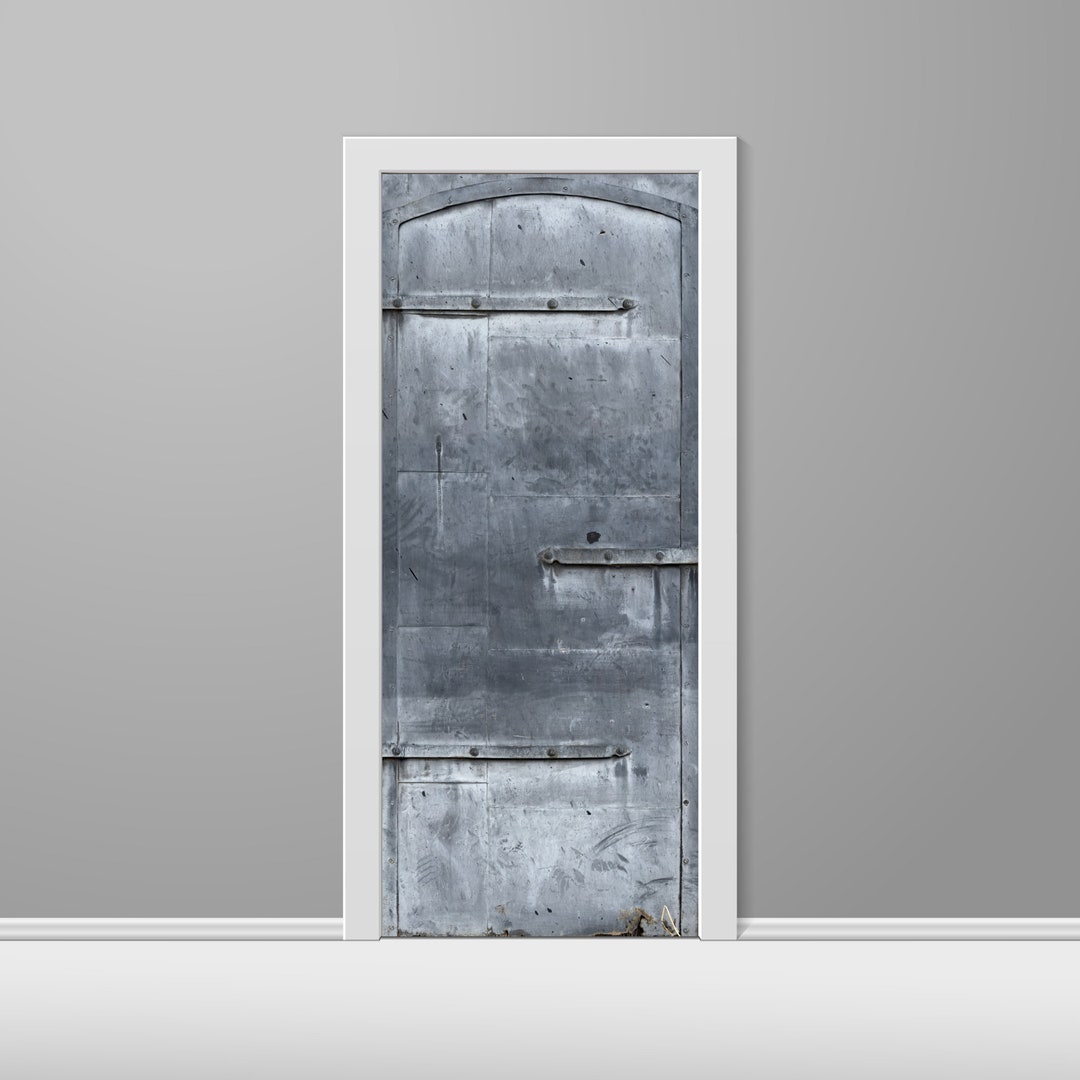 Grey Metal Door Baker City Door Wrap, Custom Printed, Made-to-order ...