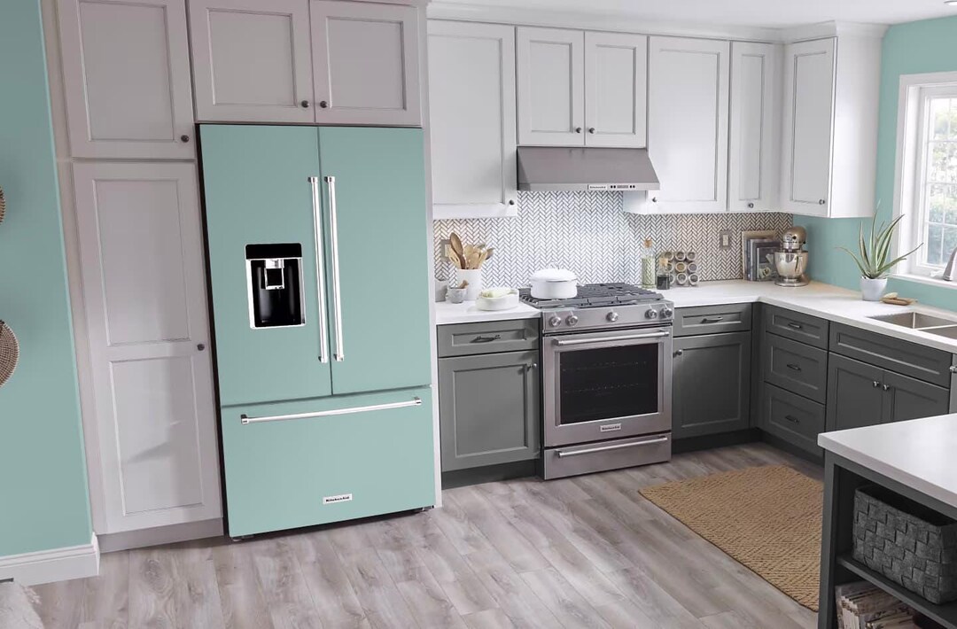 Paint-match Vinyl Refrigerator Wrap Sherwin Williams Aquaverde SW 9051 ...