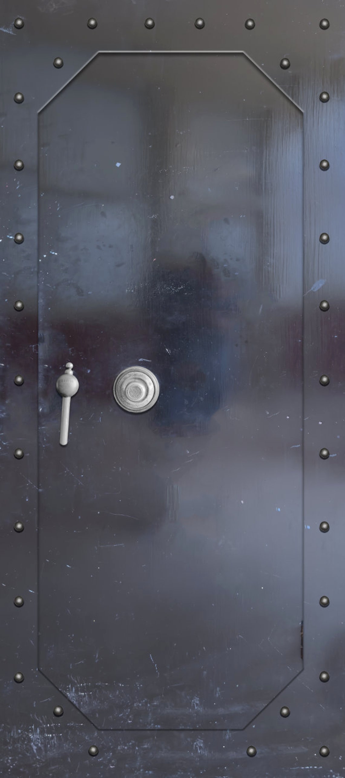 Black Painted Riveted Safe Custom Printed Door Wrap, Custom Printed ...