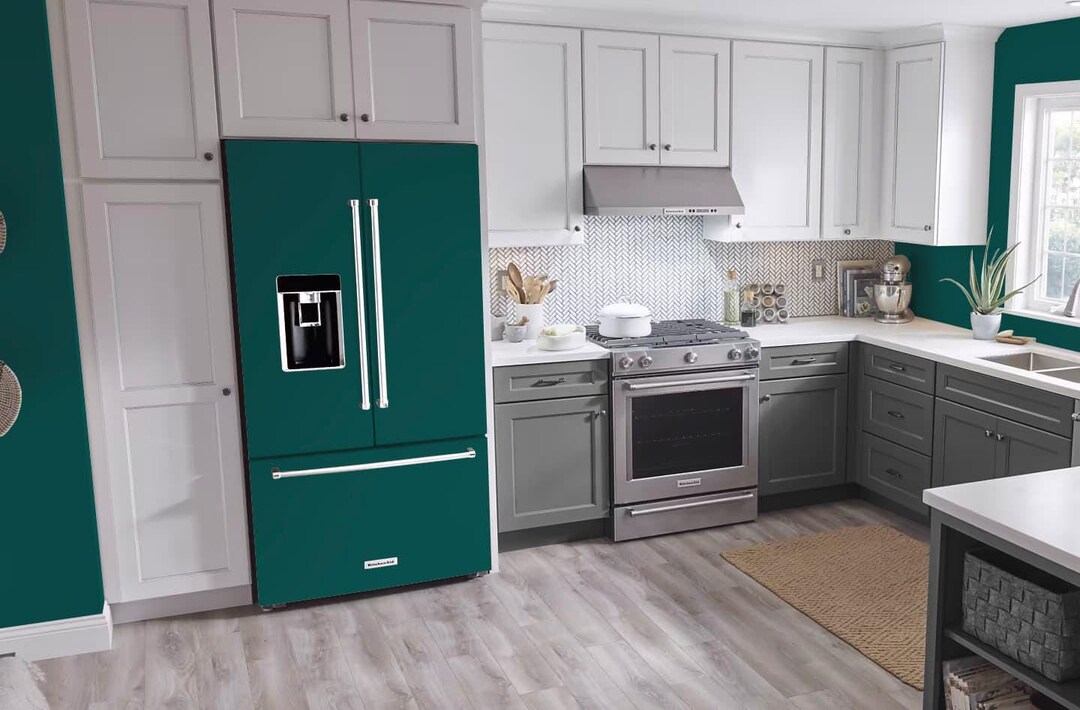 Paint-match Vinyl Refrigerator Wrap Sherwin Williams Blue Peacock SW ...