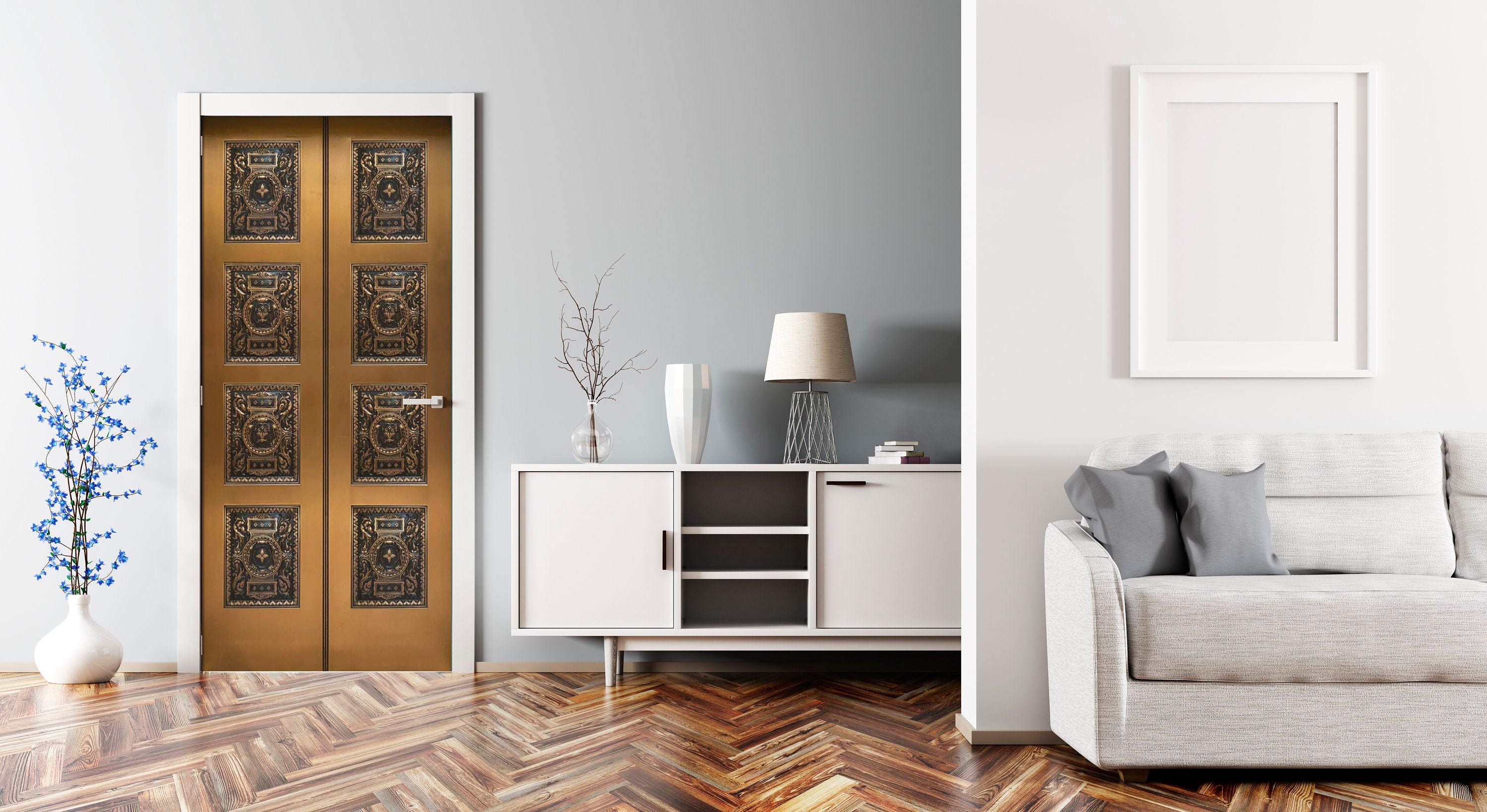 Golden Elevator Door Wrap, Custom Printed, Made-to-order, Peel and ...