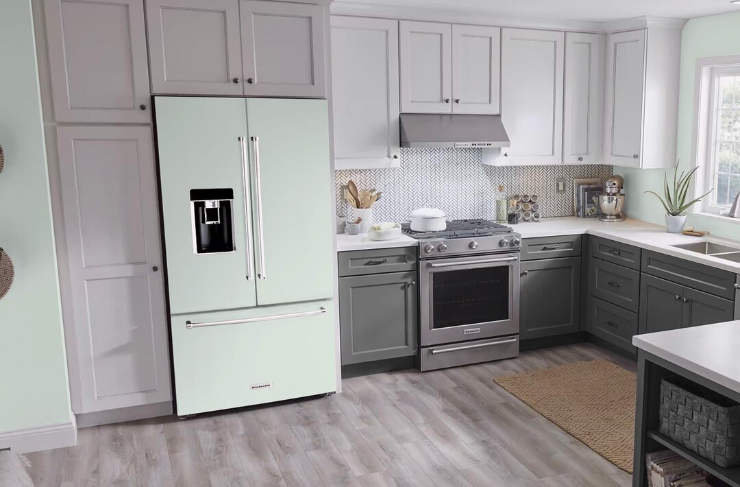Paint-match Vinyl Refrigerator Wrap Sherwin Williams Fleeting Green SW ...