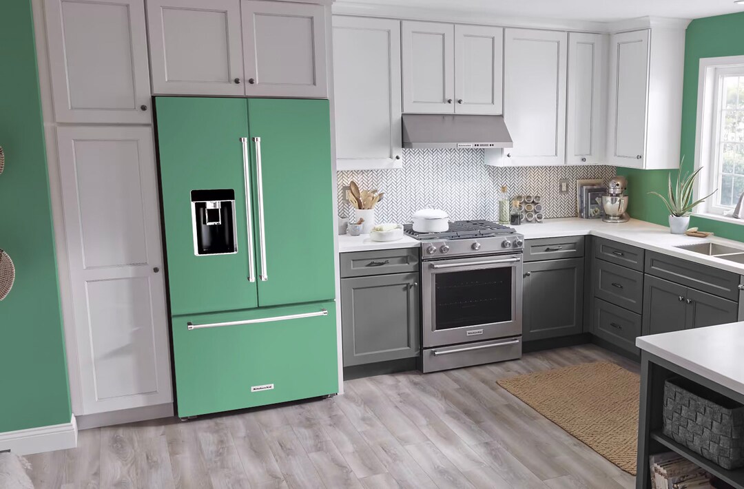 Paint-match Vinyl Refrigerator Wrap Sherwin Williams Lark Green SW 6745 ...