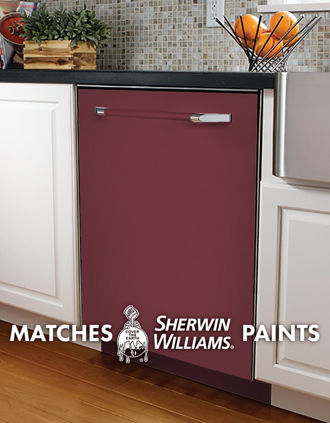 Paint-match Vinyl Dishwasher Wrap Sherwin Williams Borscht SW 7578 Peel ...