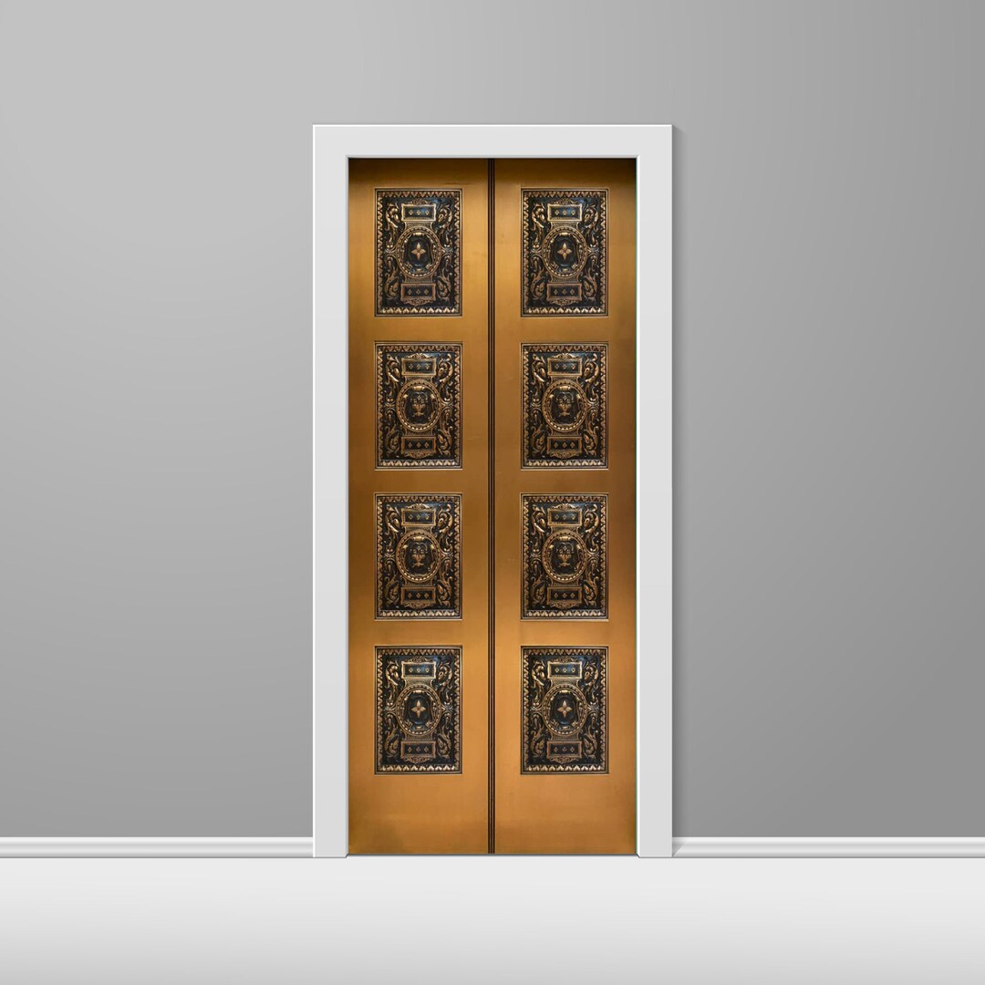 Golden Elevator Door Wrap, Custom Printed, Made-to-order, Peel and ...