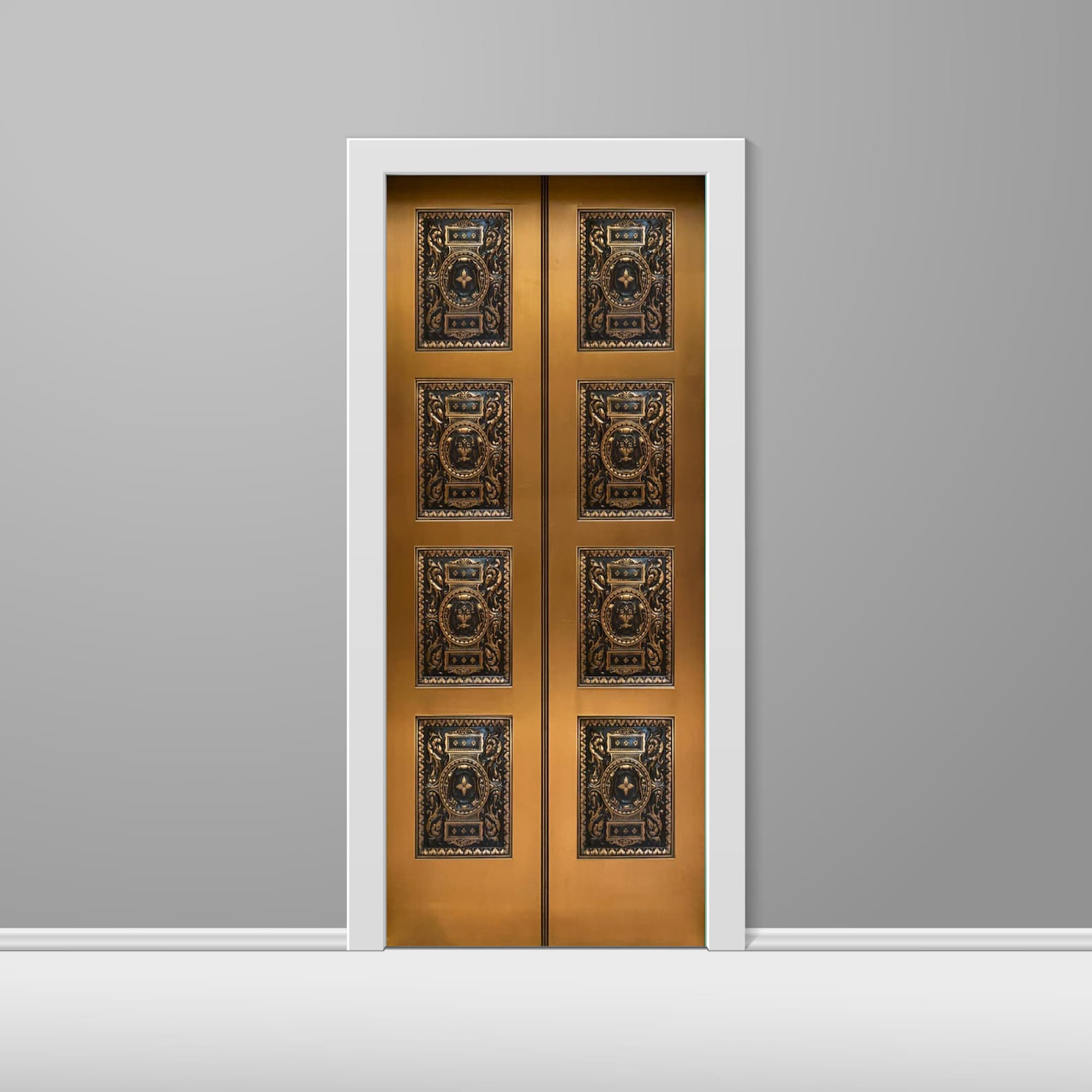 Golden Elevator Door Wrap, Custom Printed, Made-to-order, Peel and ...