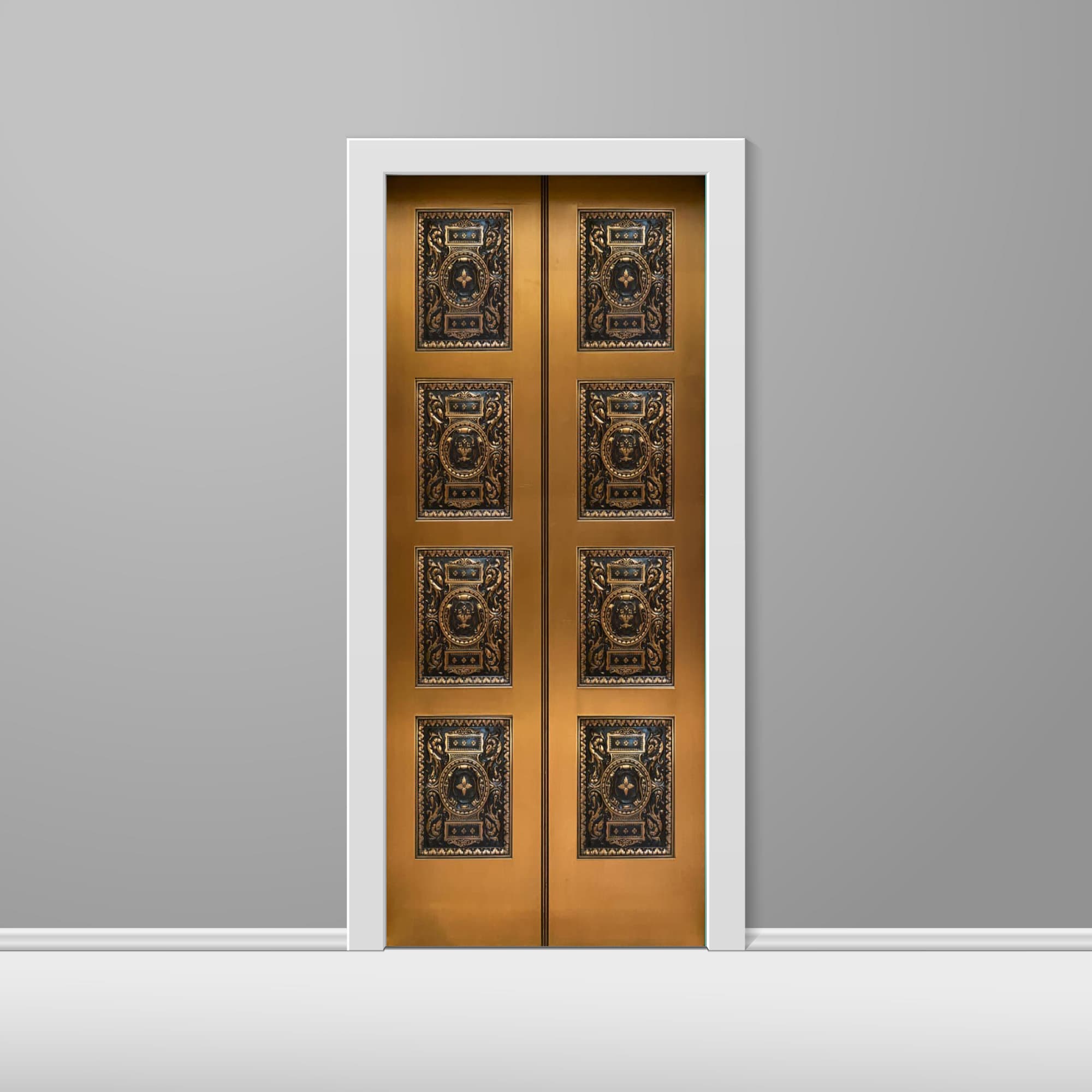 Golden Elevator Door Wrap, Custom Printed, Made-to-order, Peel and ...