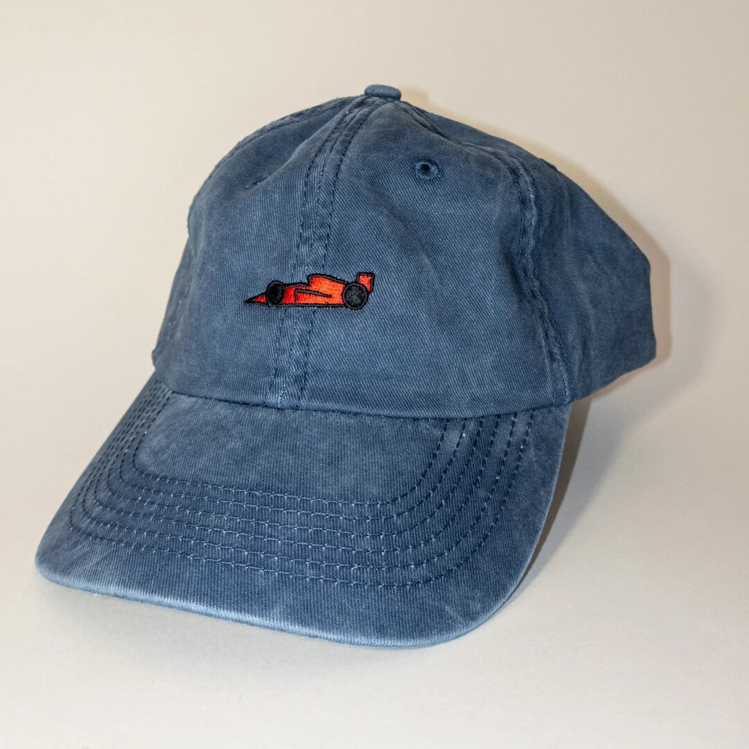 Washed Blue Hat With Embroidered F1 Car Logo - Etsy
