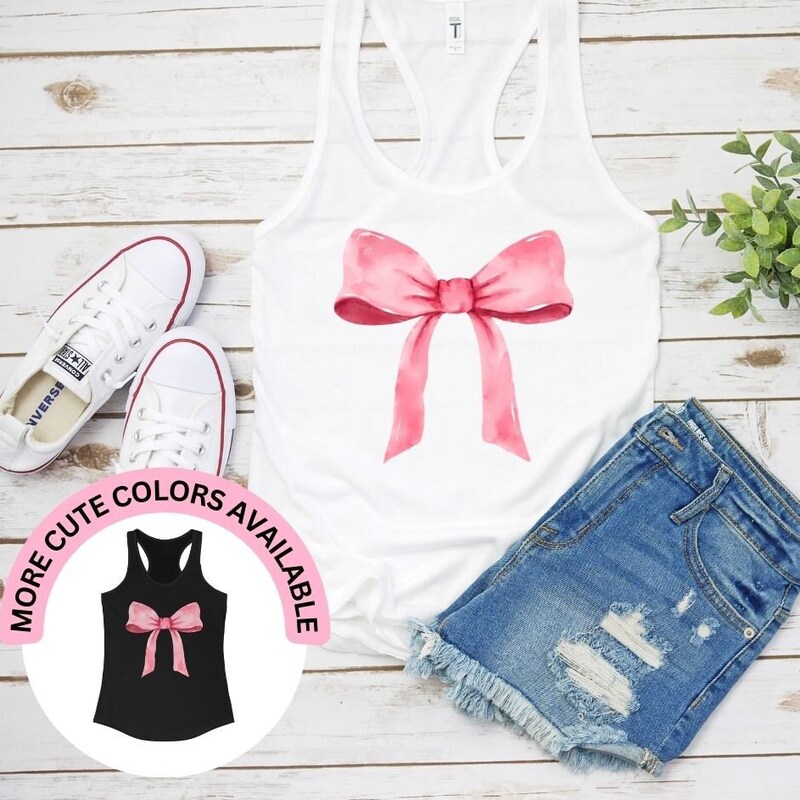 Tank Top With Bow - Etsy