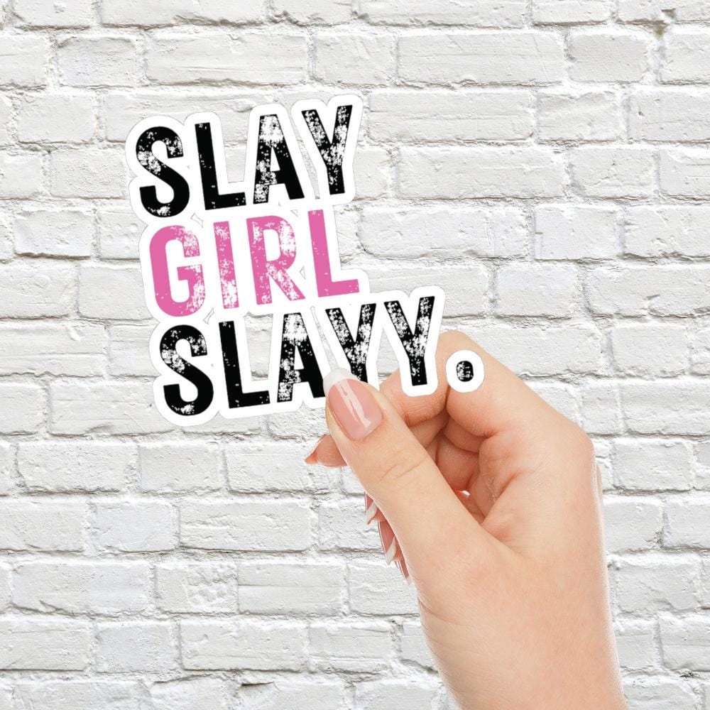 Durable Vinyl Stickers Slay Queen Vinyl Stickers - 2 Pack 4x2 Inch ...