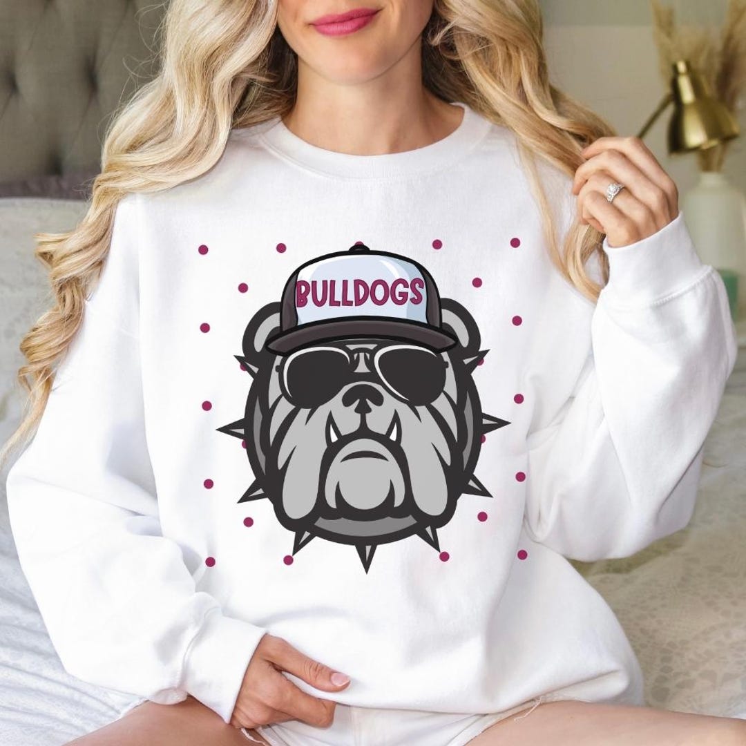 Bulldogs Mascot School Spirit Sweatshirt Bulldog Fans Bulldog Trucker ...