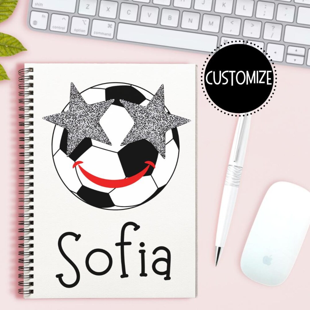 Personalized Soccer Notebook, Soccer Smiley Spiral Notebook, Soccer ...