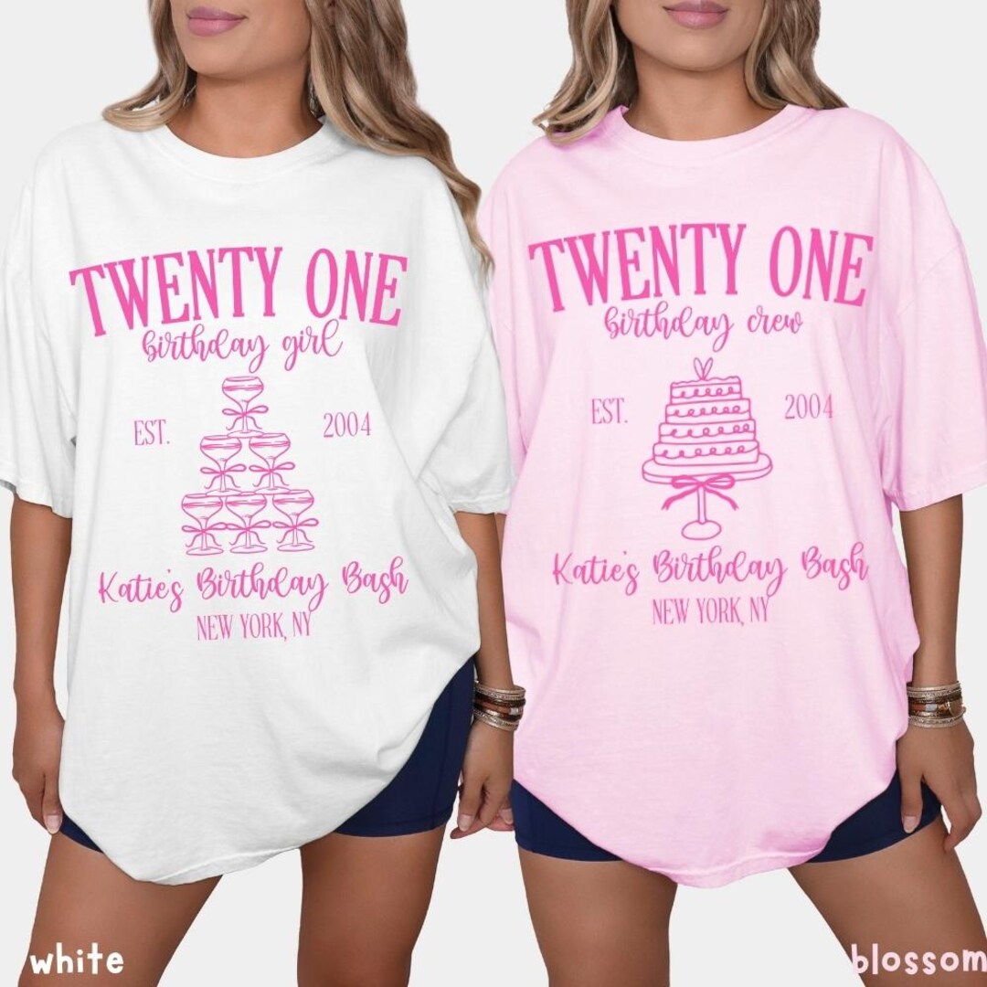 Twenty One Birthday Shirts, Custom 21st Birthday Bash Shirts ...