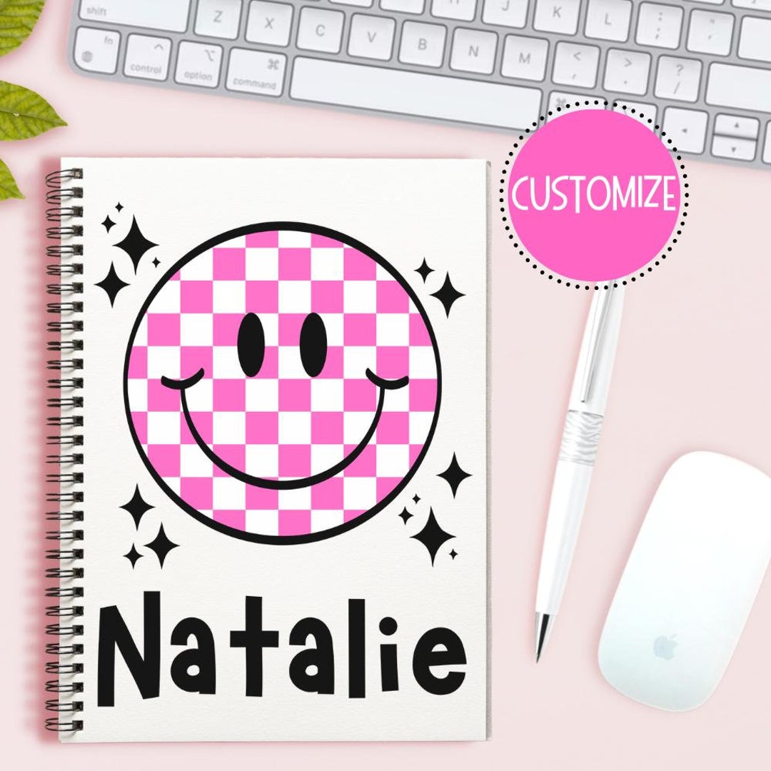 Smiley Notebook, Personalized Smiley Notebook, Retro Smiley Gift ...