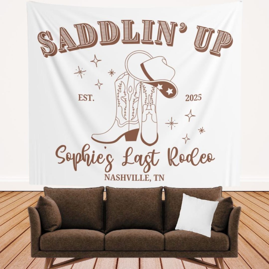 Custom Saddlin' up Bachelorette Banner, Bach Party Decor, Country ...