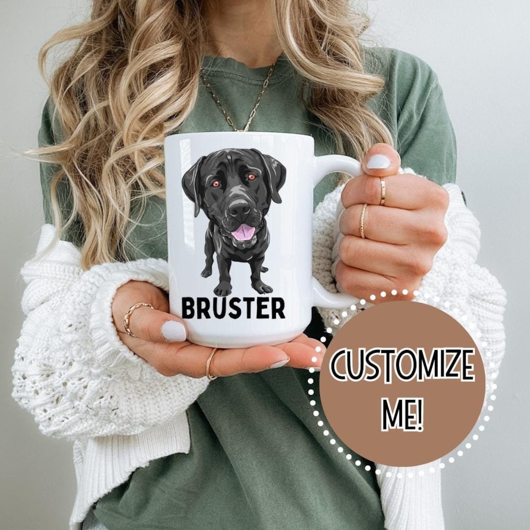 Personalized Black Labrador Coffee Mug Dog Mug Black Lab Mug Custom Dog ...