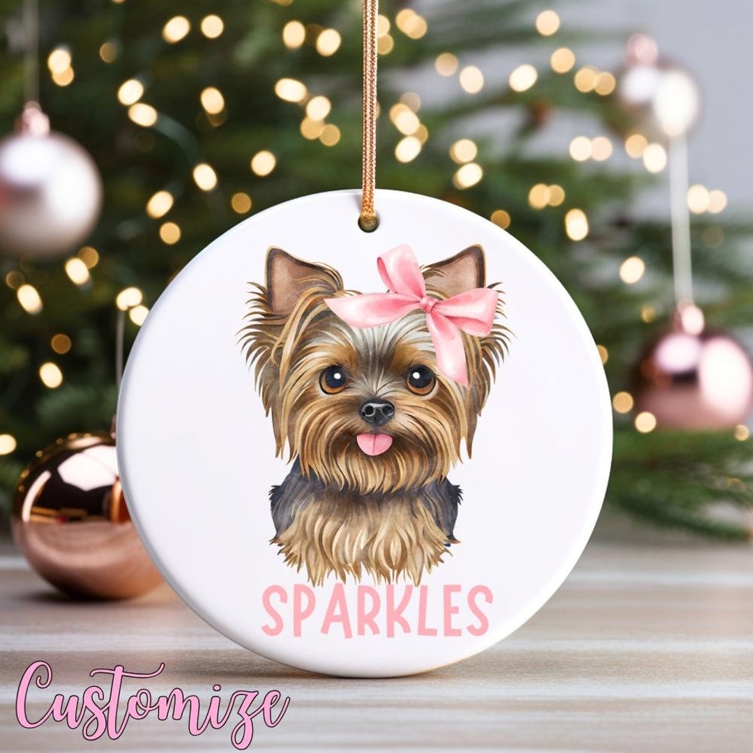Personalized Yorkie Ornament | Yorkshire Terrier Christmas Ornament ...