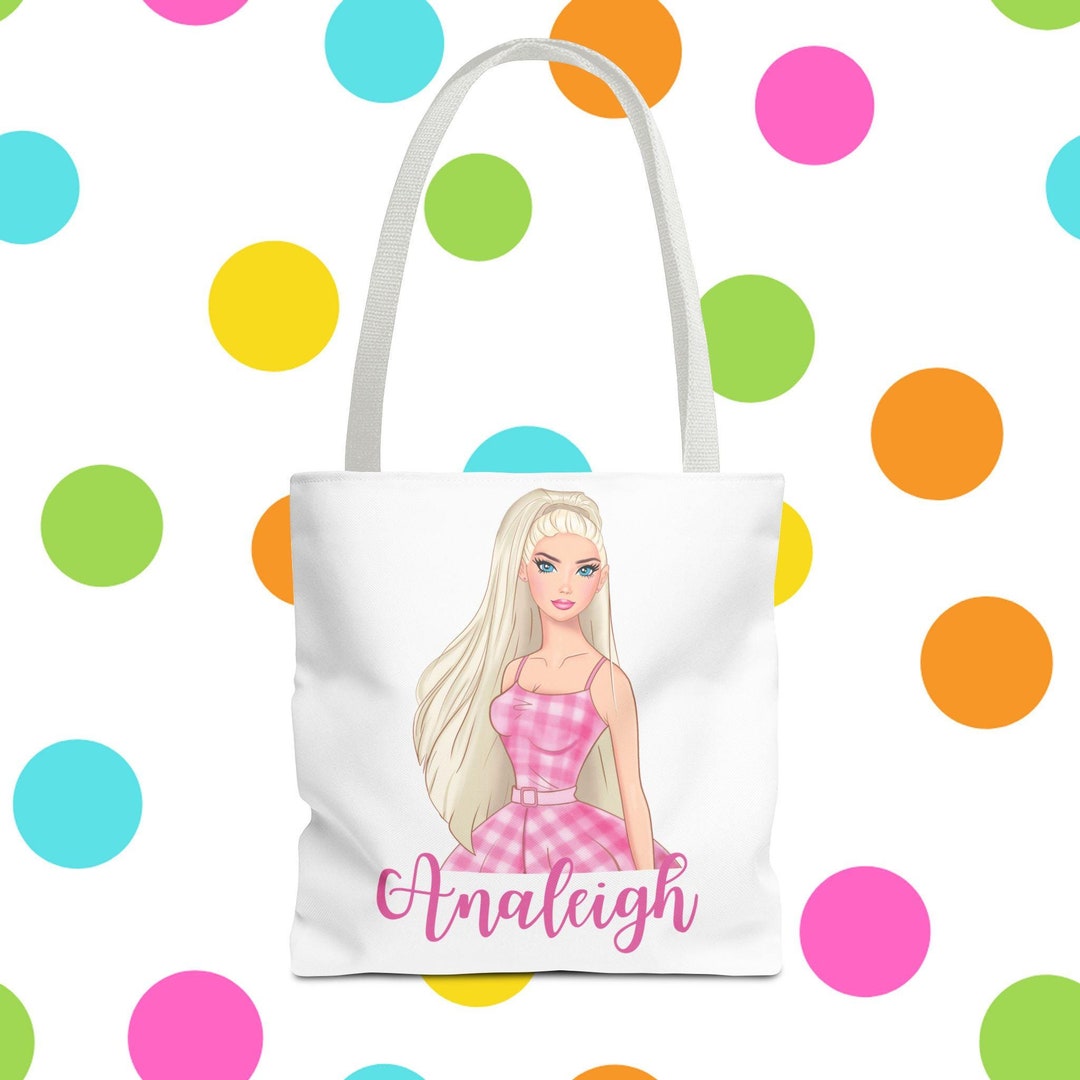 Pink Doll Tote Bag | Personalized Tote Bag for Girls | Blonde Doll Pink ...