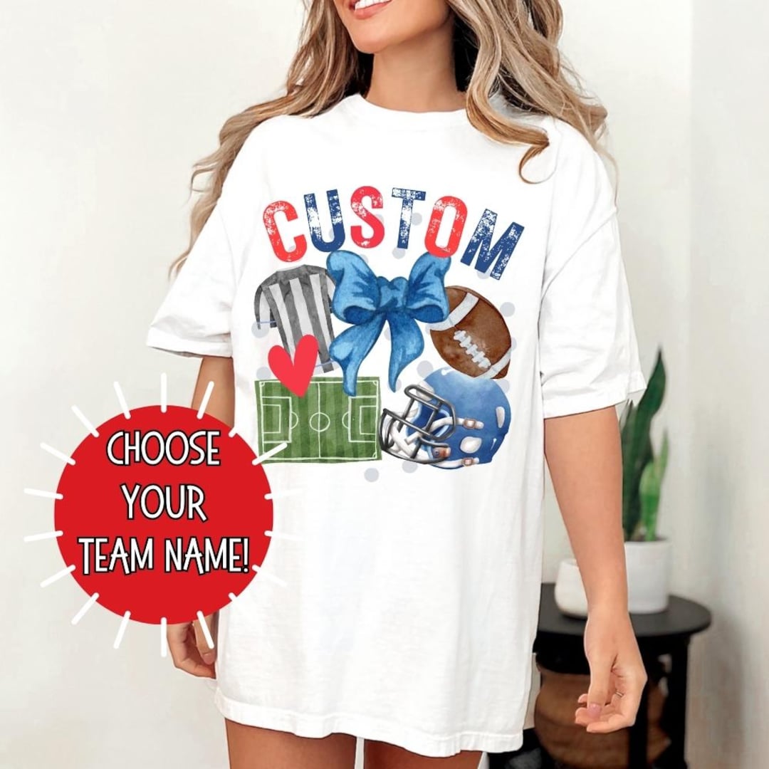 Custom Team Name Football Shirt Football Mascot Shirt Personalized ...