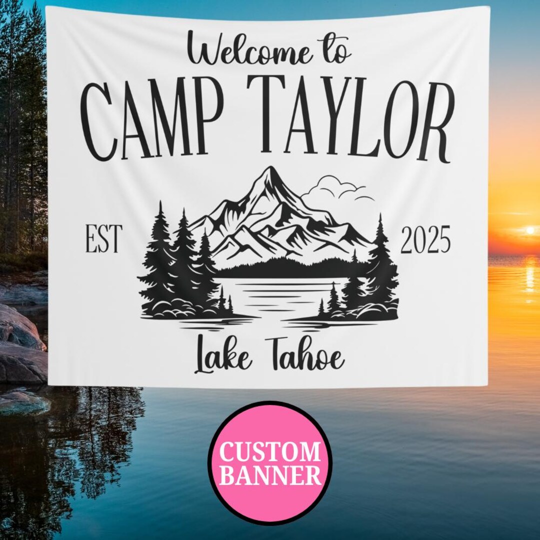 Custom Camp Birthday Party Photo Backdrop, Camp Bach Party Banner ...