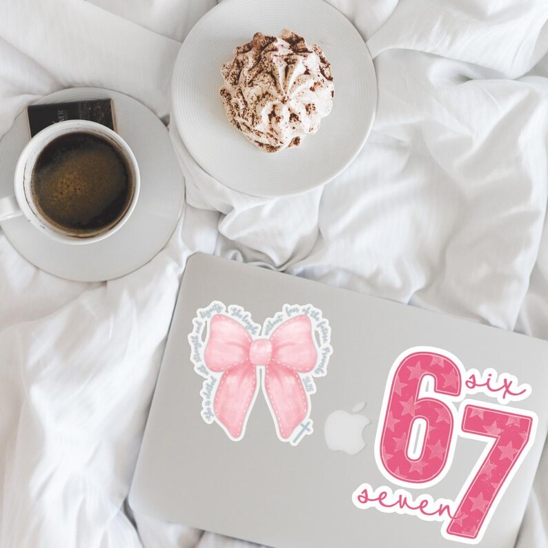 Pink 6 7 Sticker, Six Seven Sticker, 6 7 Sticker, Funny Number Meme ...