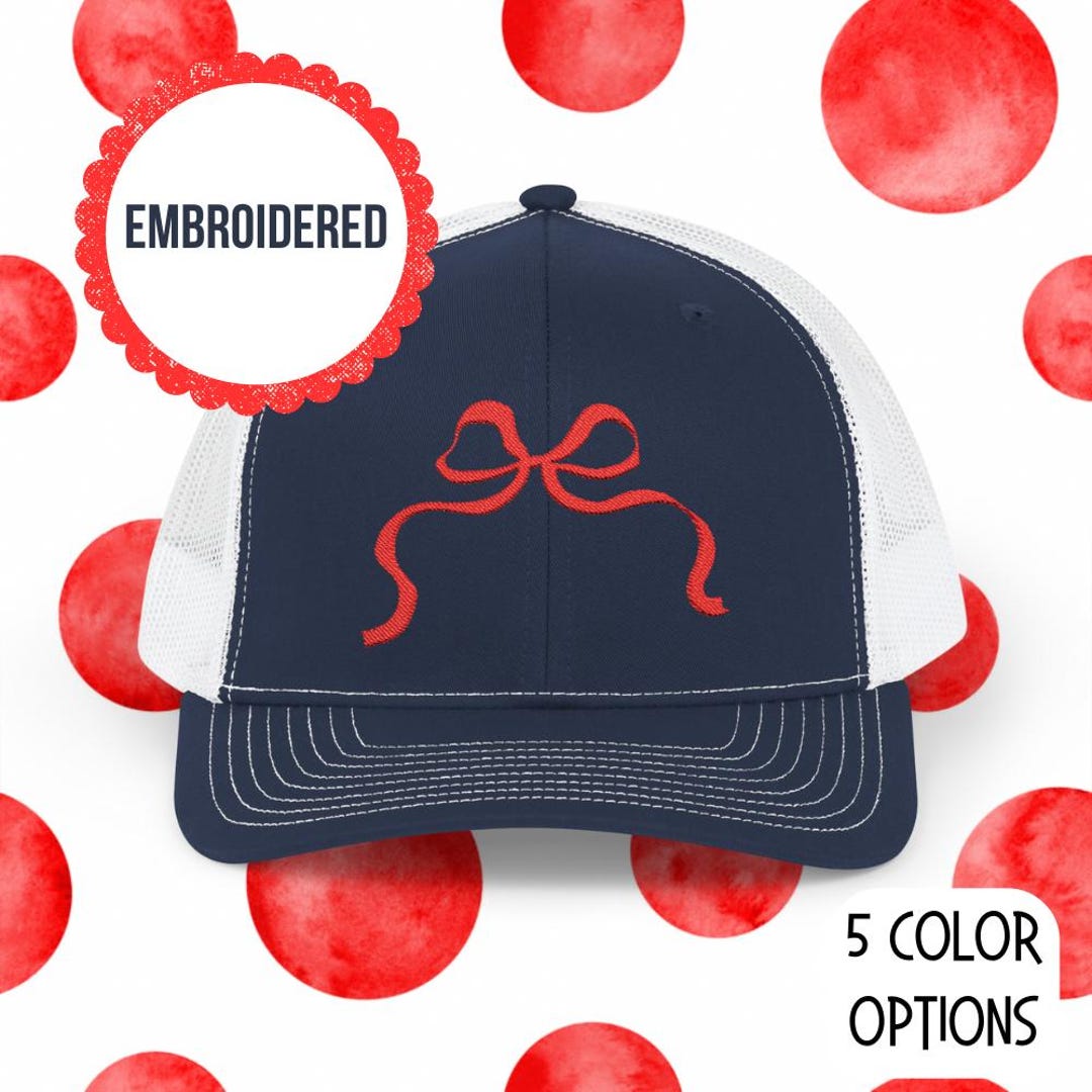 Coquette Red Bow Trucker Hat | Embroidered Red Bow Hat | Trendy ...